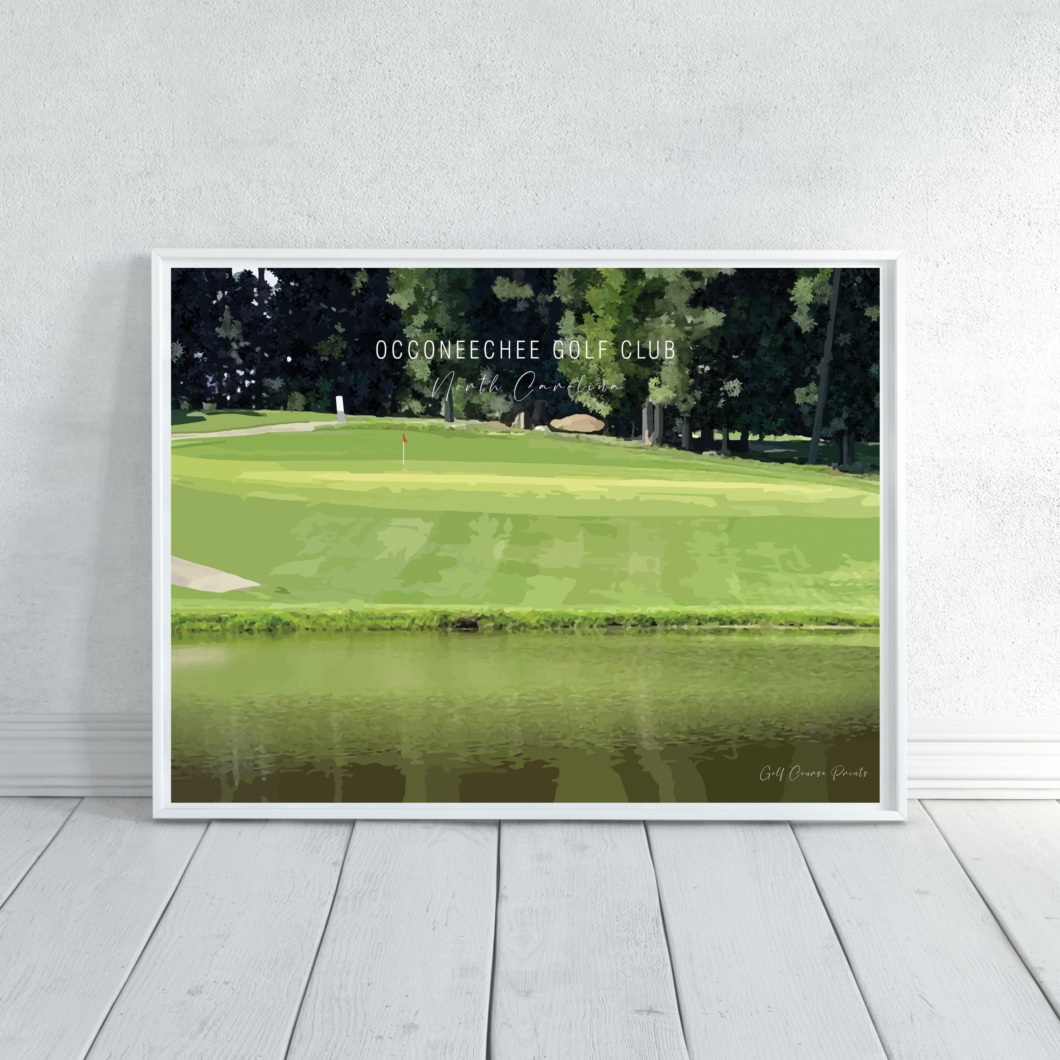 Occoneechee Golf Club, North Carolina | Watercolor Print | Golf Course ...