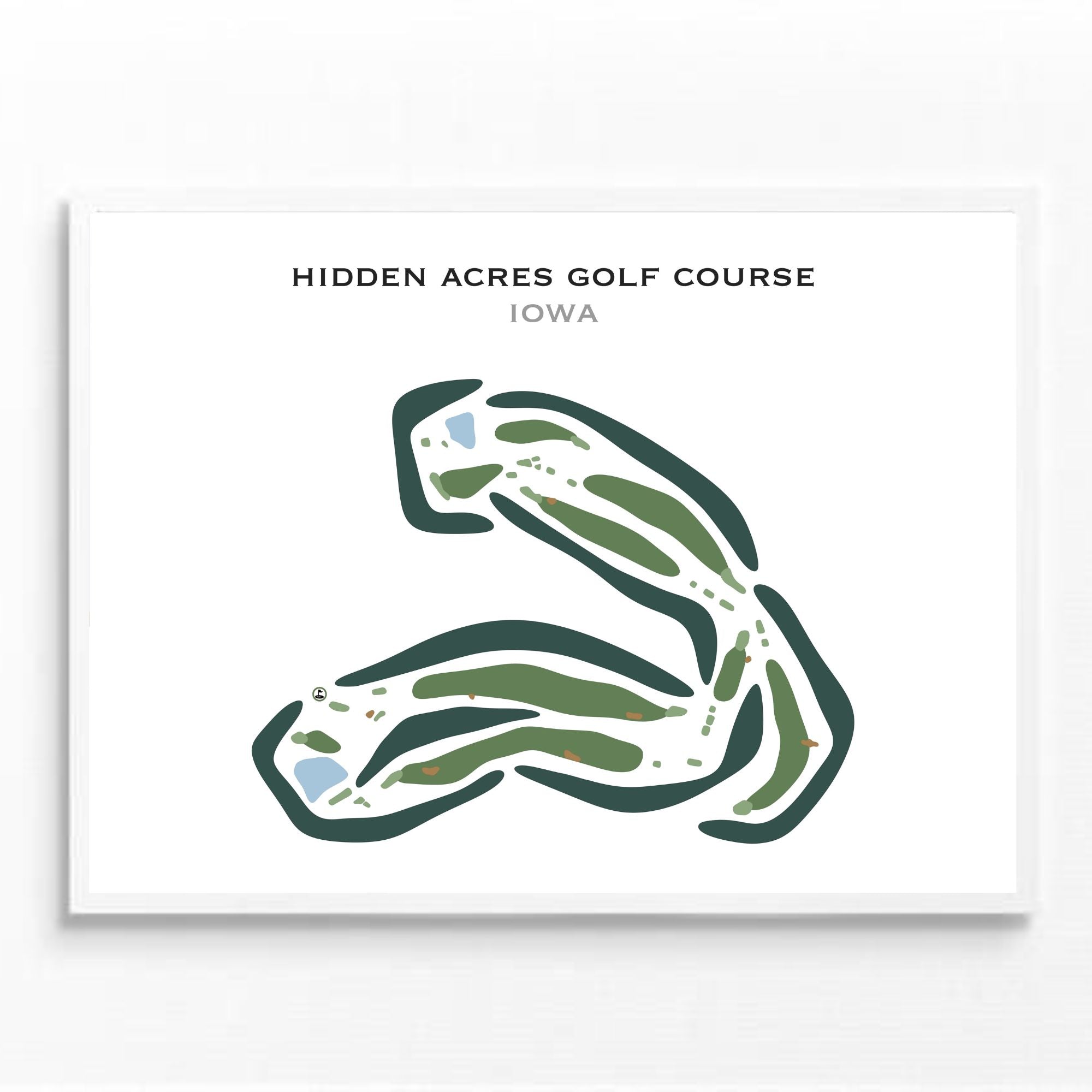 Buy the best printed golf course Hidden Acres Golf Course, Iowa - Golf ...