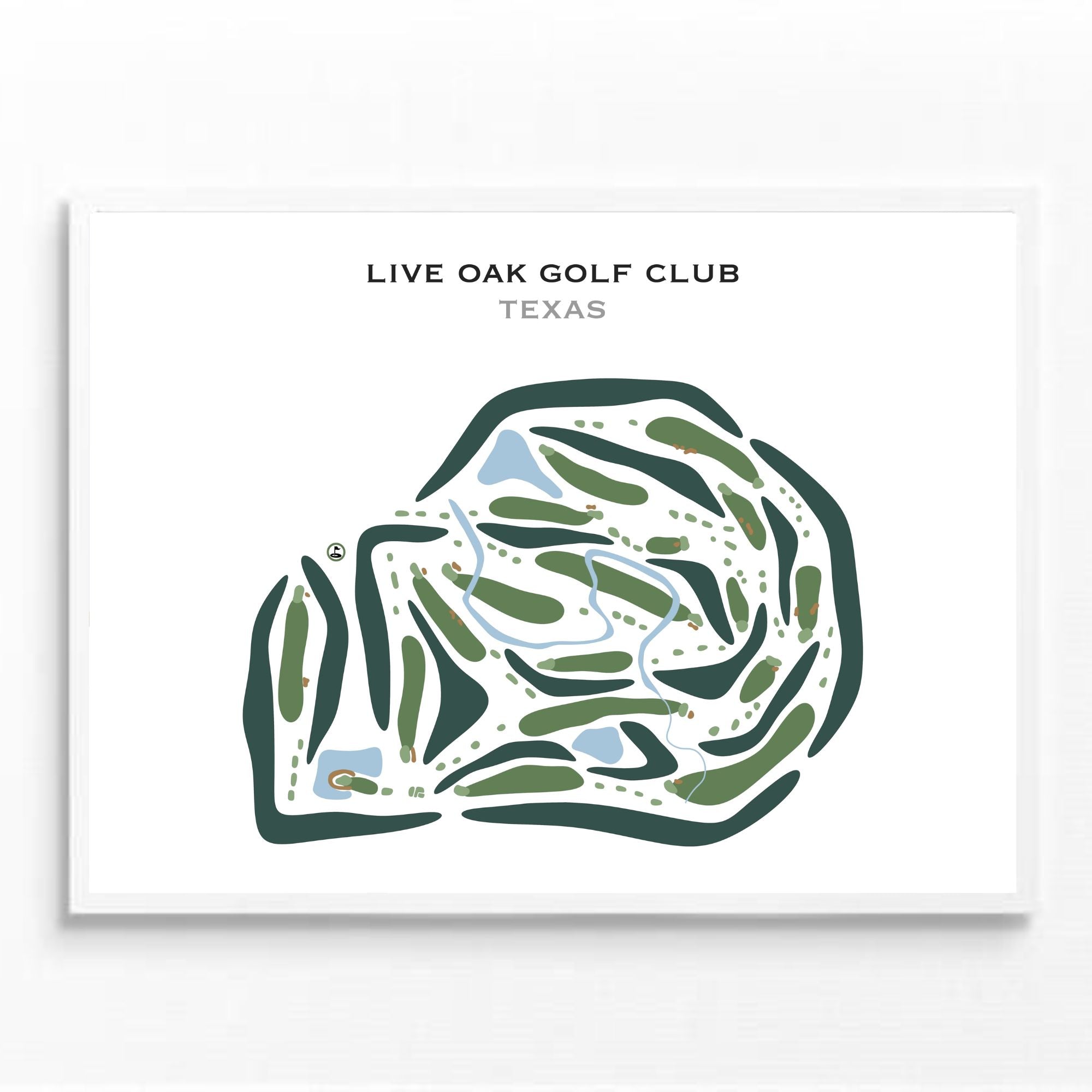 Buy the best printed golf course Live Oak Golf Club, Texas - Golf ...
