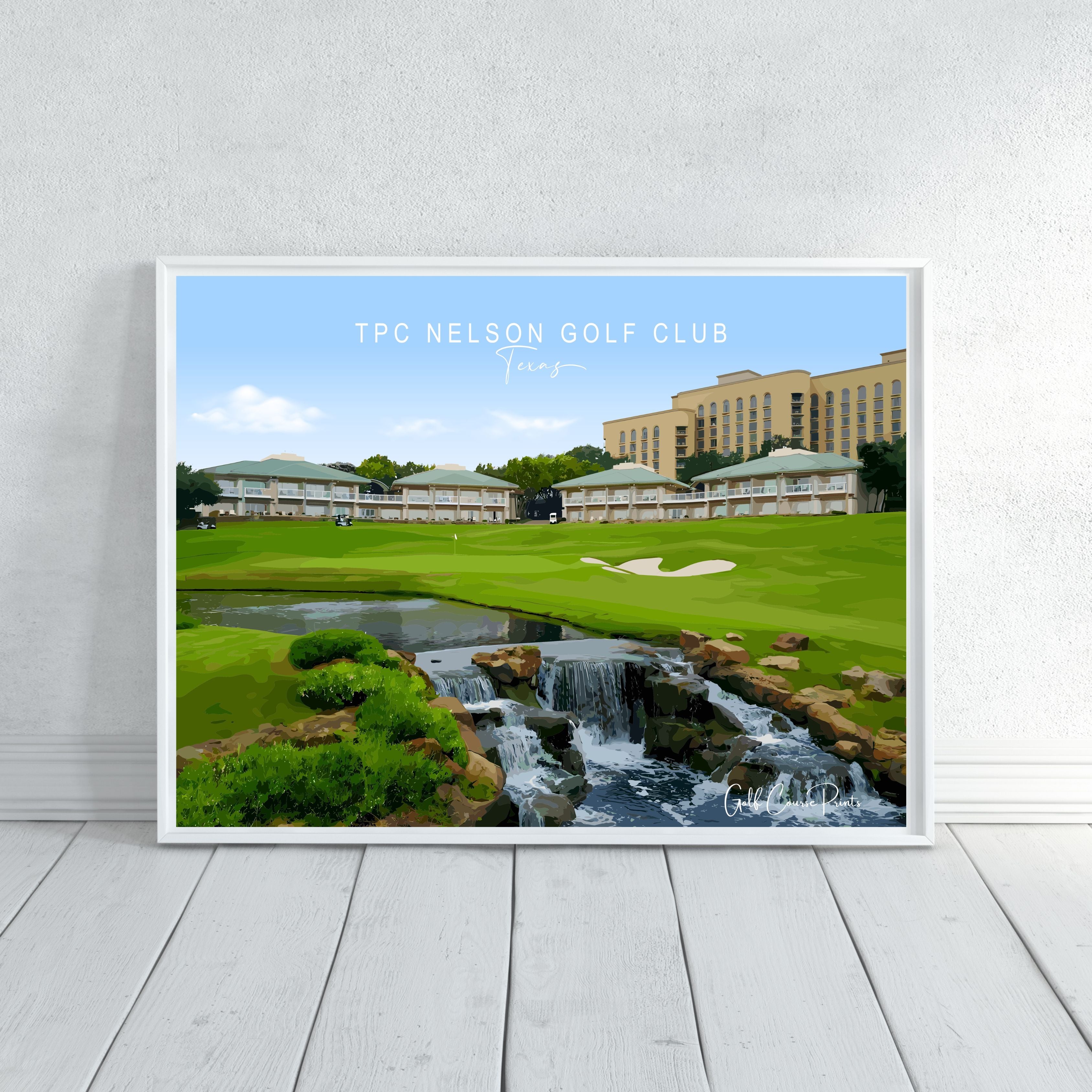 TPC Nelson Golf Club, Texas | Watercolor Print | Golf Course Print ...