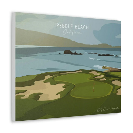 Pebble Beach Golf Links California Maps - Golf Course Prints