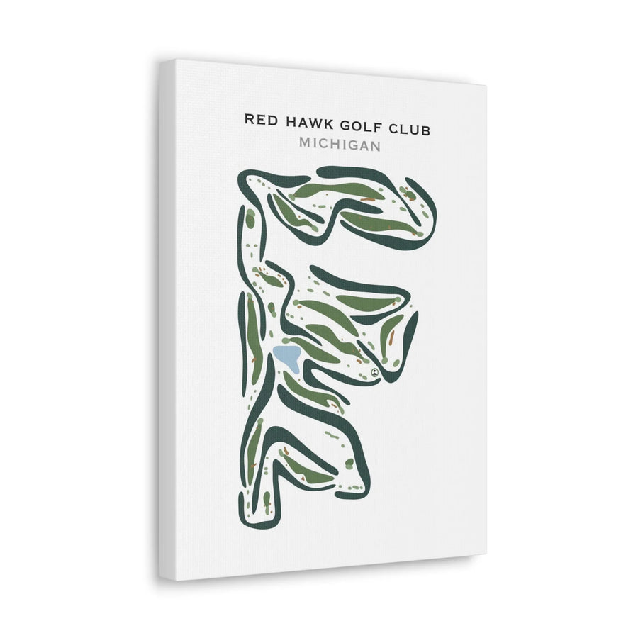 Red Hawk Golf Club, Michigan Golf Course Maps and Prints - Framed Print ...