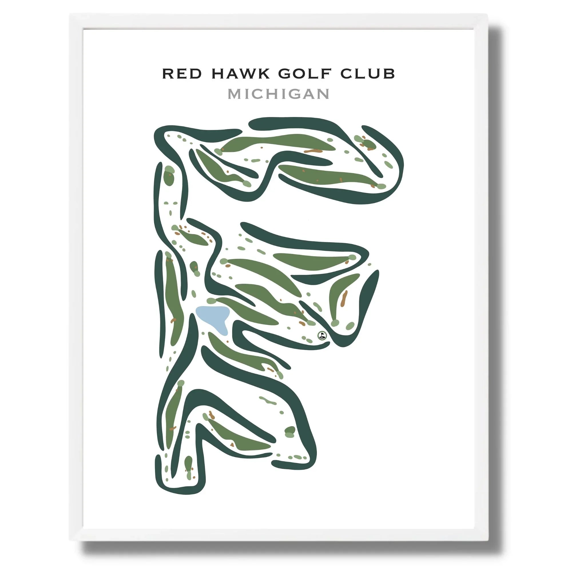 Red Hawk Golf Club, Michigan Golf Course Maps and Prints - Framed Print ...