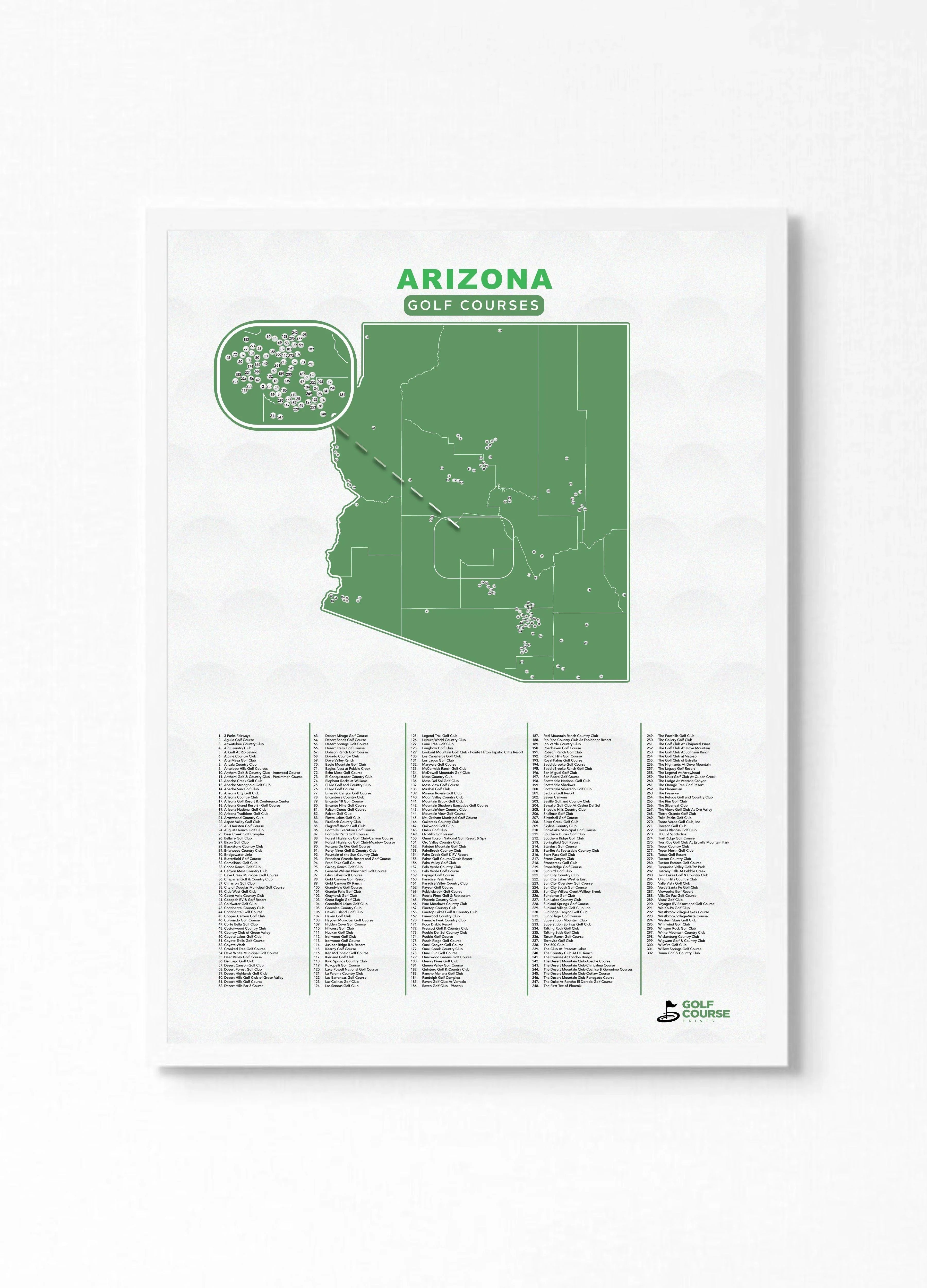 Excellent Golf Course Maps Arizona | Golf Course Prints - Golf Course ...