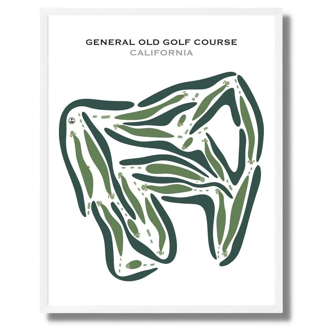 Unique design of General Old Golf Course, California - Golf Course Prints